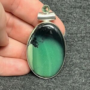 Jewelry | Mint Chrysoprase Sterling Silver Pendant | Poshmark